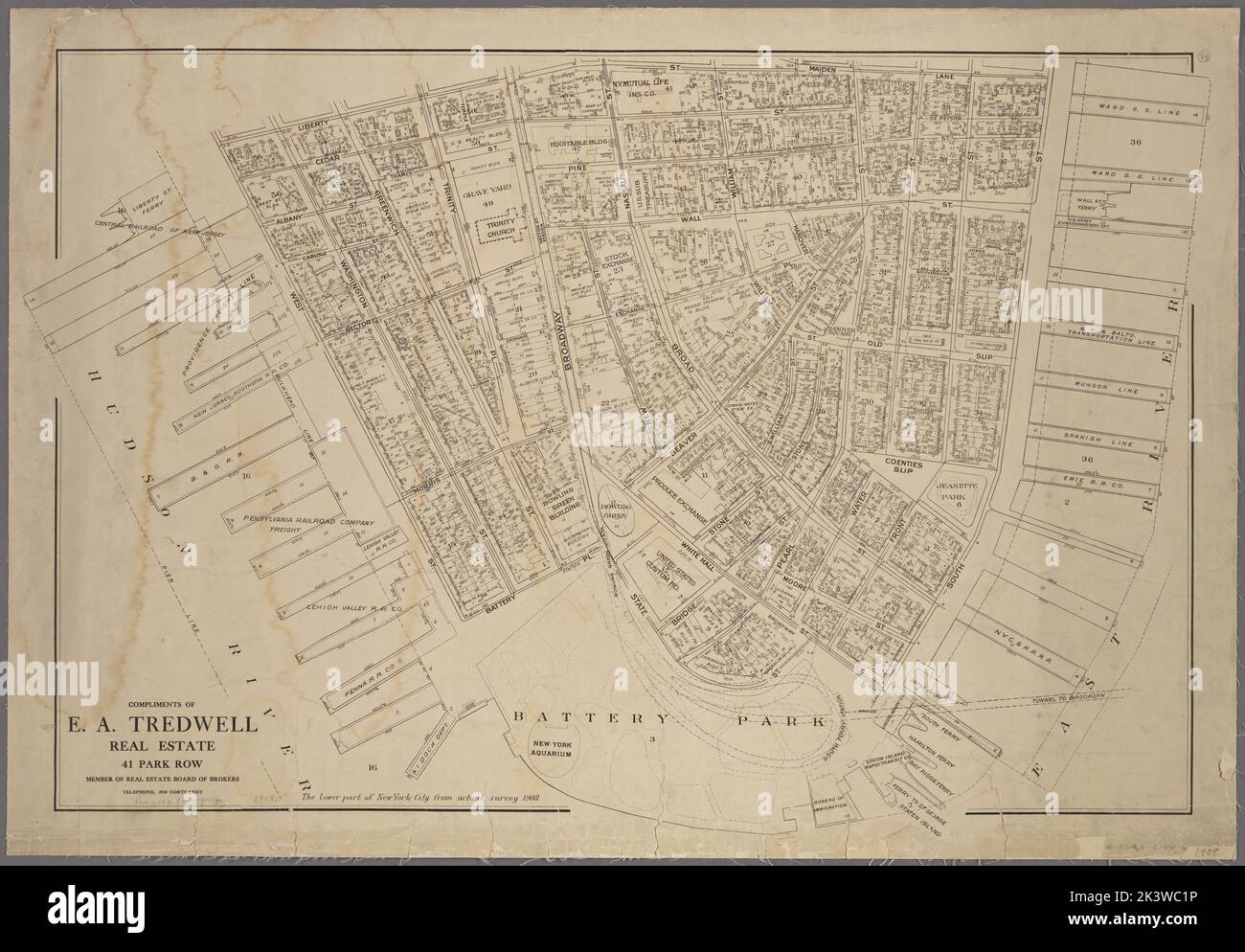 The lower part of New York City: from actual survey 1908 Cartographic ...
