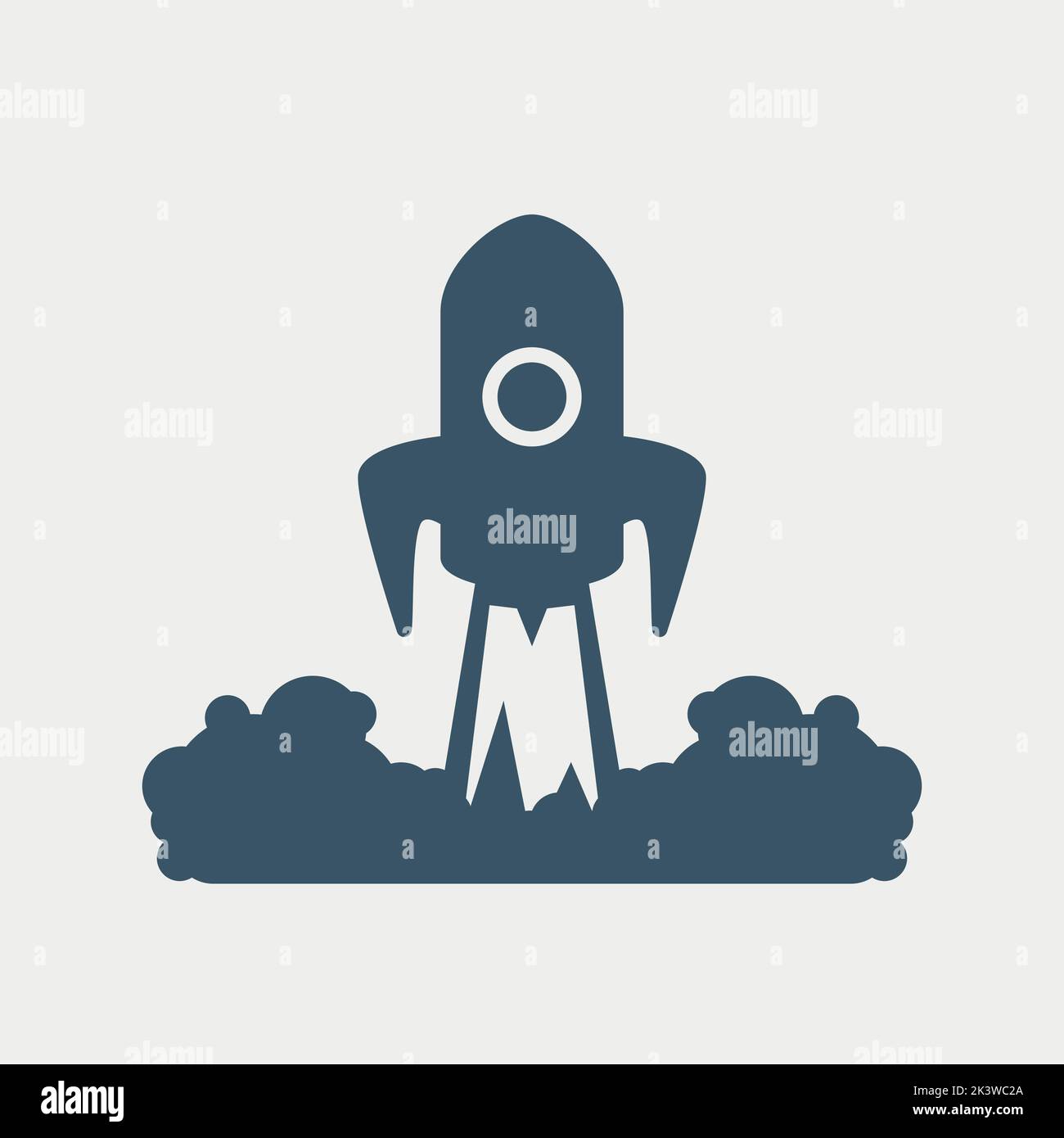 rocket launch simple silhouette icon on white Stock Vector Image & Art ...