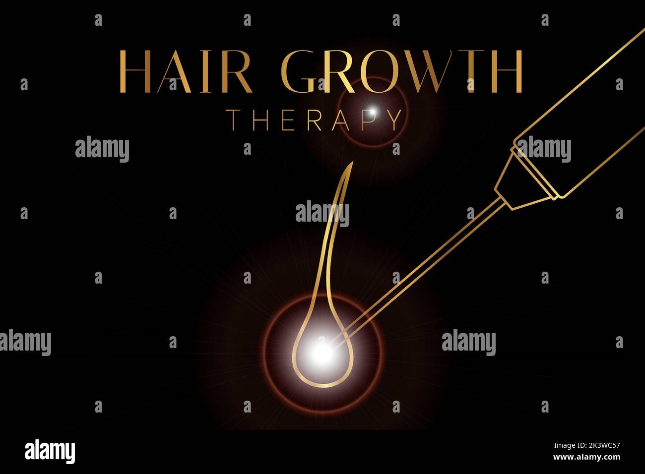 Hair Growth Therapy Black and Gold Elegant Illustration Stock Vector ...