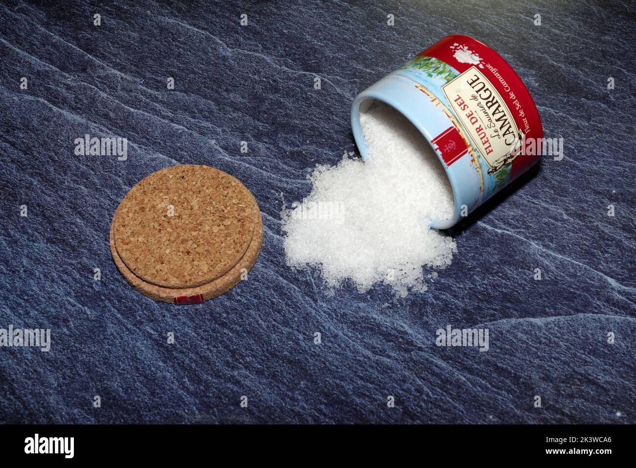 Food and drink, ingredients, salt, local specialty: a pot of French sea ...