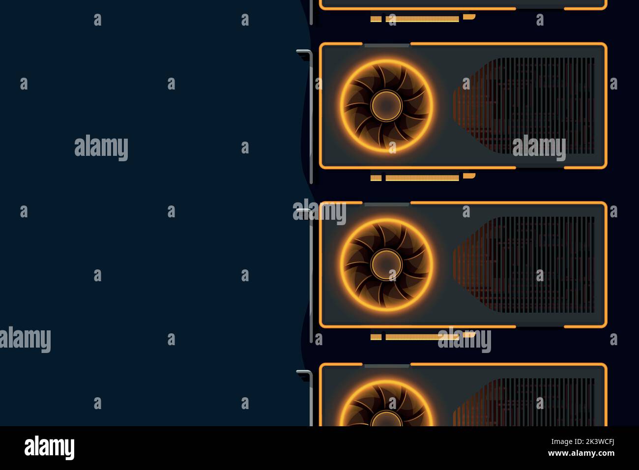 gpu rig with orange light on blue Stock Vector Image & Art - Alamy