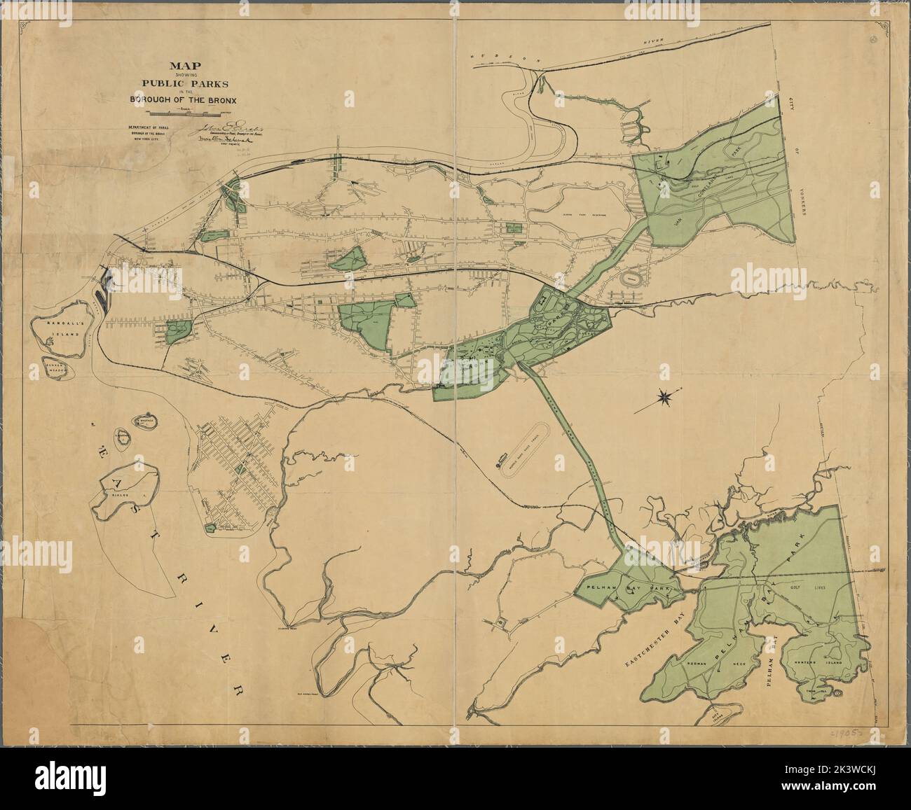 Map showing public parks in the Borough of the Bronx. 1905 ...