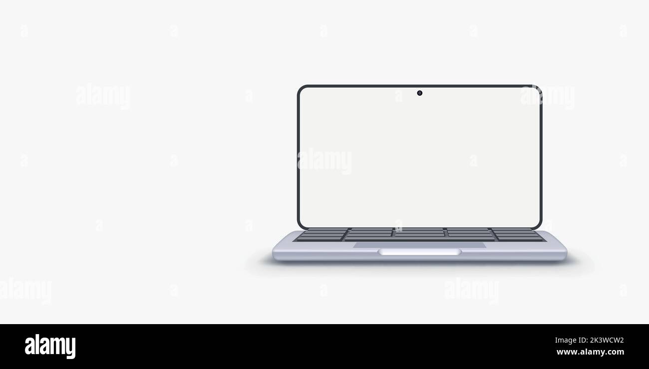 new open laptop front view on white Stock Vector Image & Art - Alamy