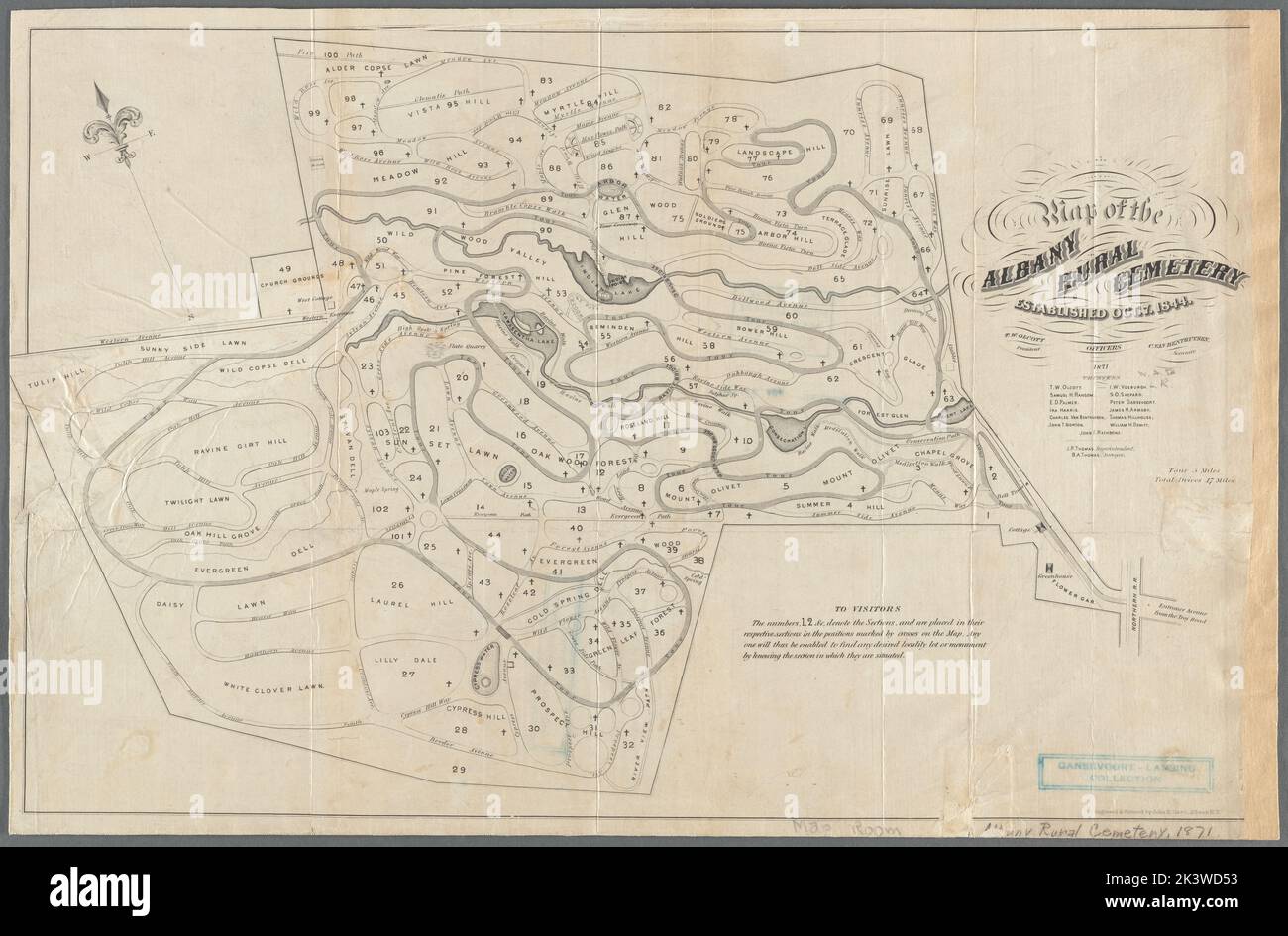 Map of the Albany Rural Cemetery, established, Oct. 7 1844 Cartographic ...