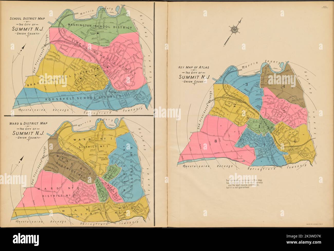Summit, Double Page Plate Map of school district map of the city of ...