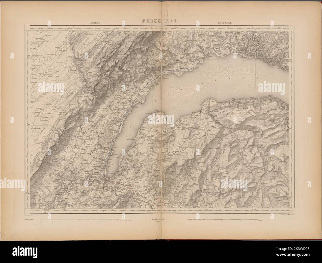 Blatt XVI: Geneve, Lausanne Cartographic. Maps. 1879. Lionel Pincus and ...