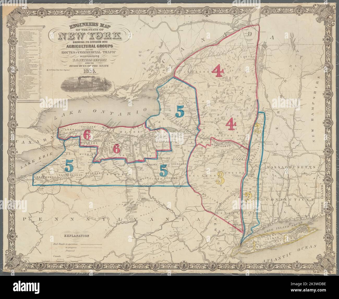 Engineers map of the state of New York: showing its division into ...
