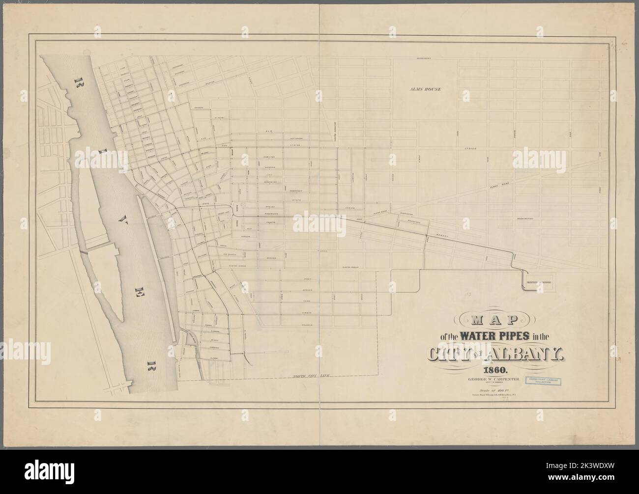 Map of the water pipes in the city of Albany Cartographic. Maps. 1860 ...