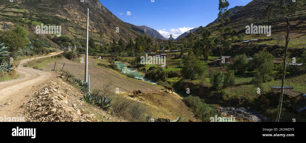 A green-colored river produced by volcanic water mixing with rive water ...