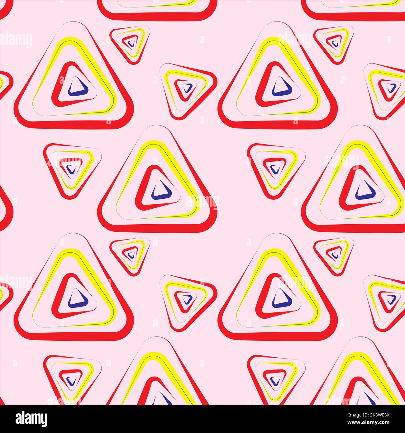 A vibrant colorful seamless abstract triangular spiral patterned ...