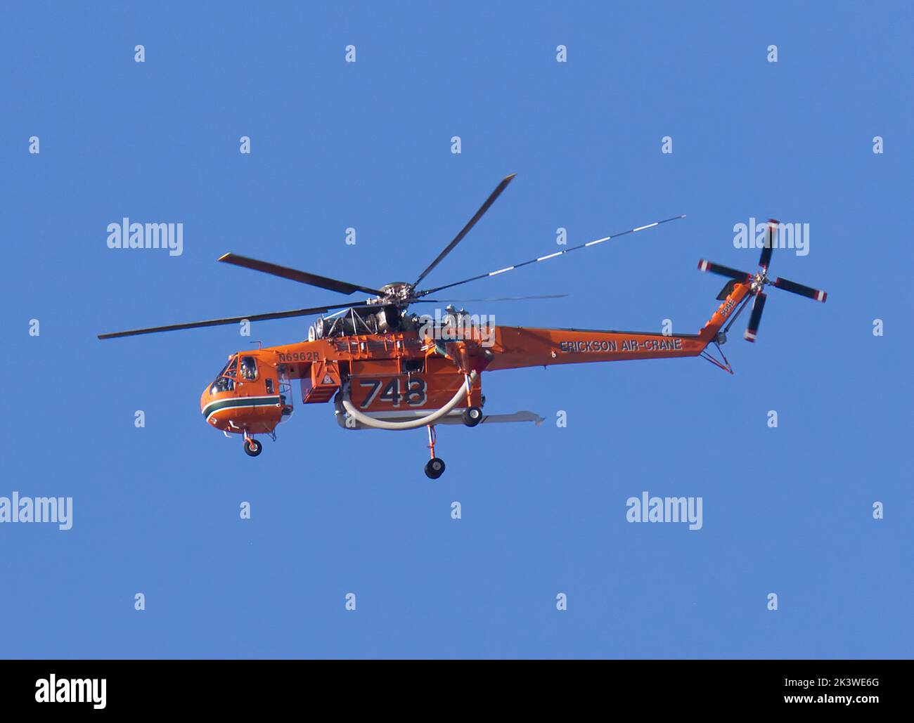 The skycrane helicopter flying in the blue sky after fighting Arizona ...