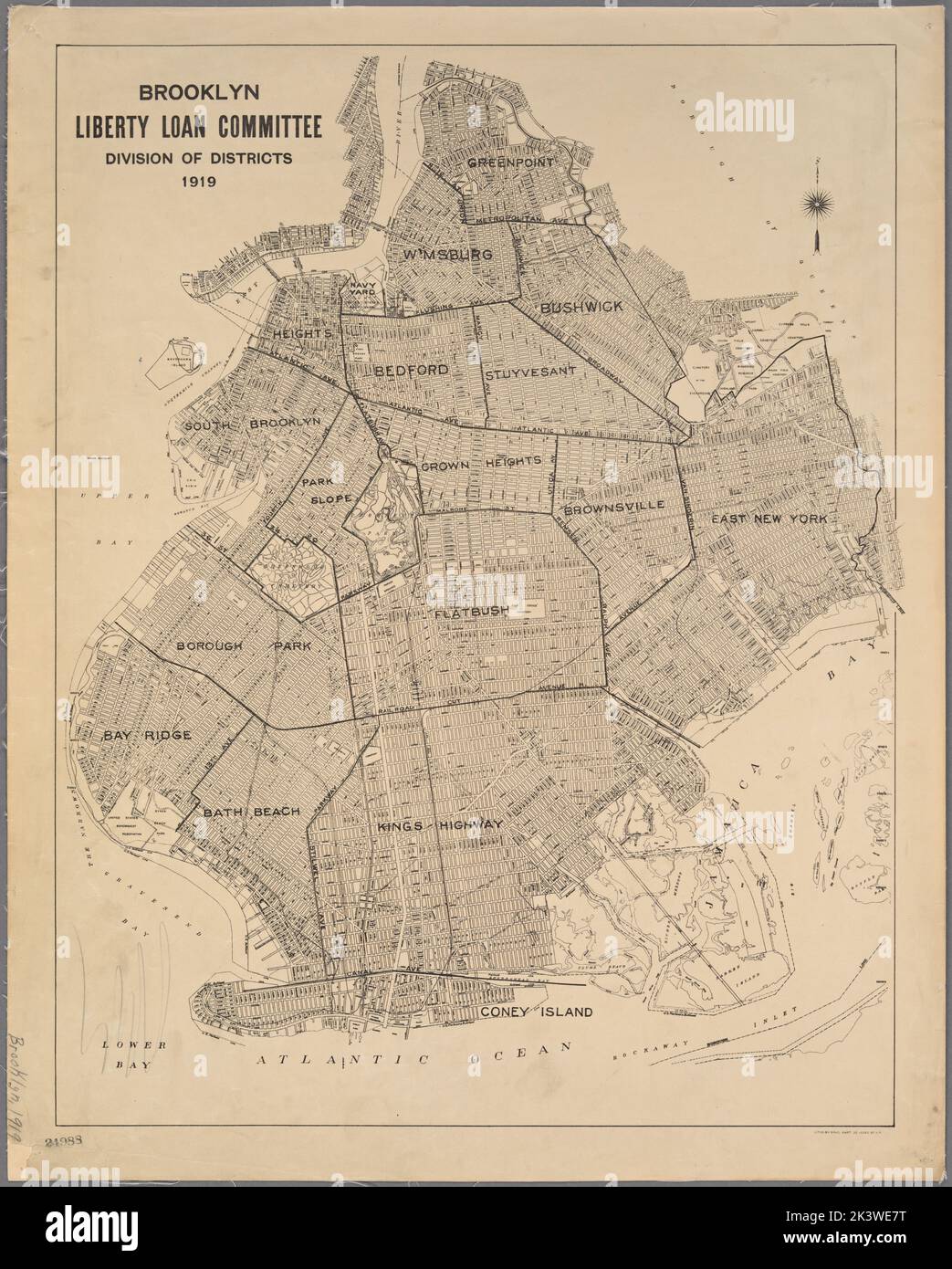 Brooklyn - Liberty Loan Committee - division of districts. Cartographic ...