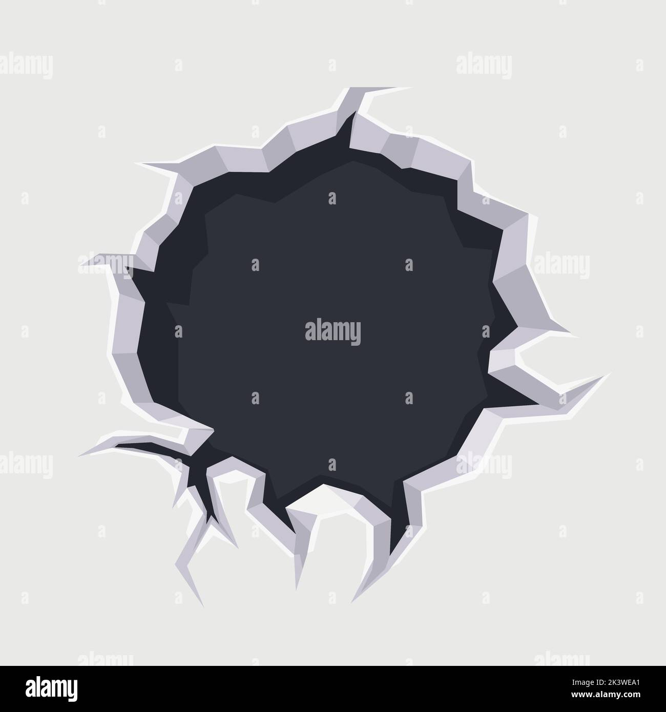 cartoon style front view on wall hole Stock Vector Image & Art - Alamy