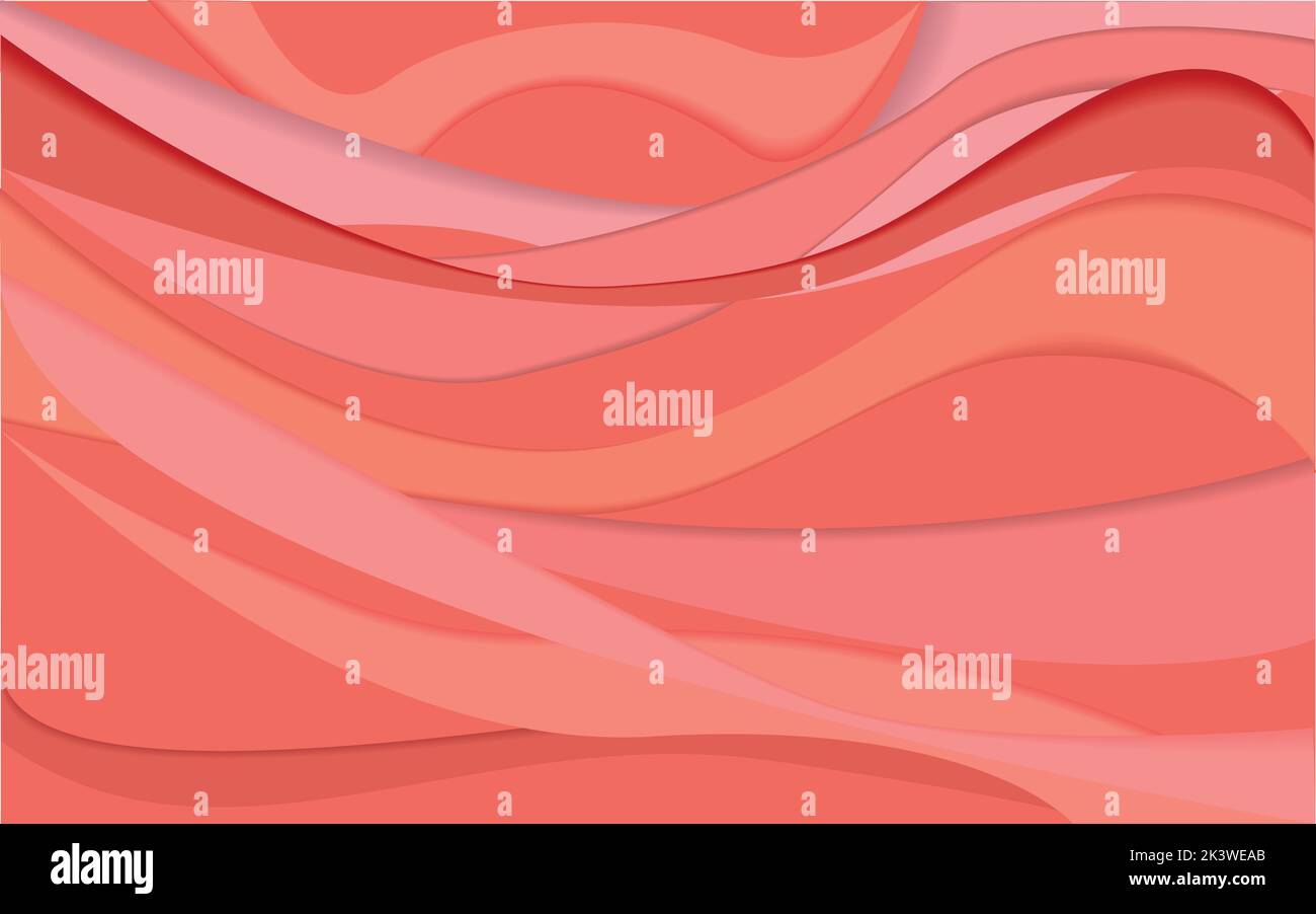 Vector abstract coral and orange background made of lines running ...
