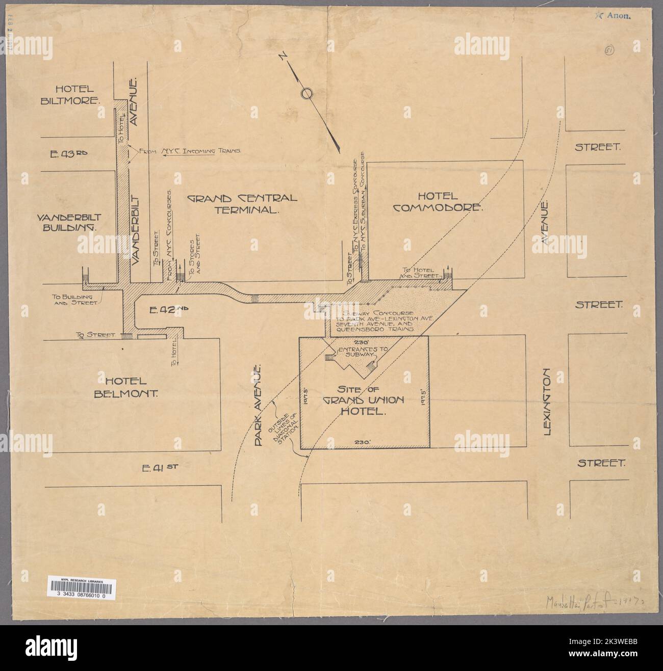 Vicinity of Grand Central Terminal, Hotel Commodore, site of Grand ...