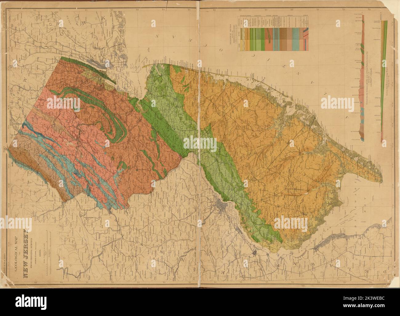 New Jersey, Double Page Sheet No. 20 Map of New Jersey Geological Map ...