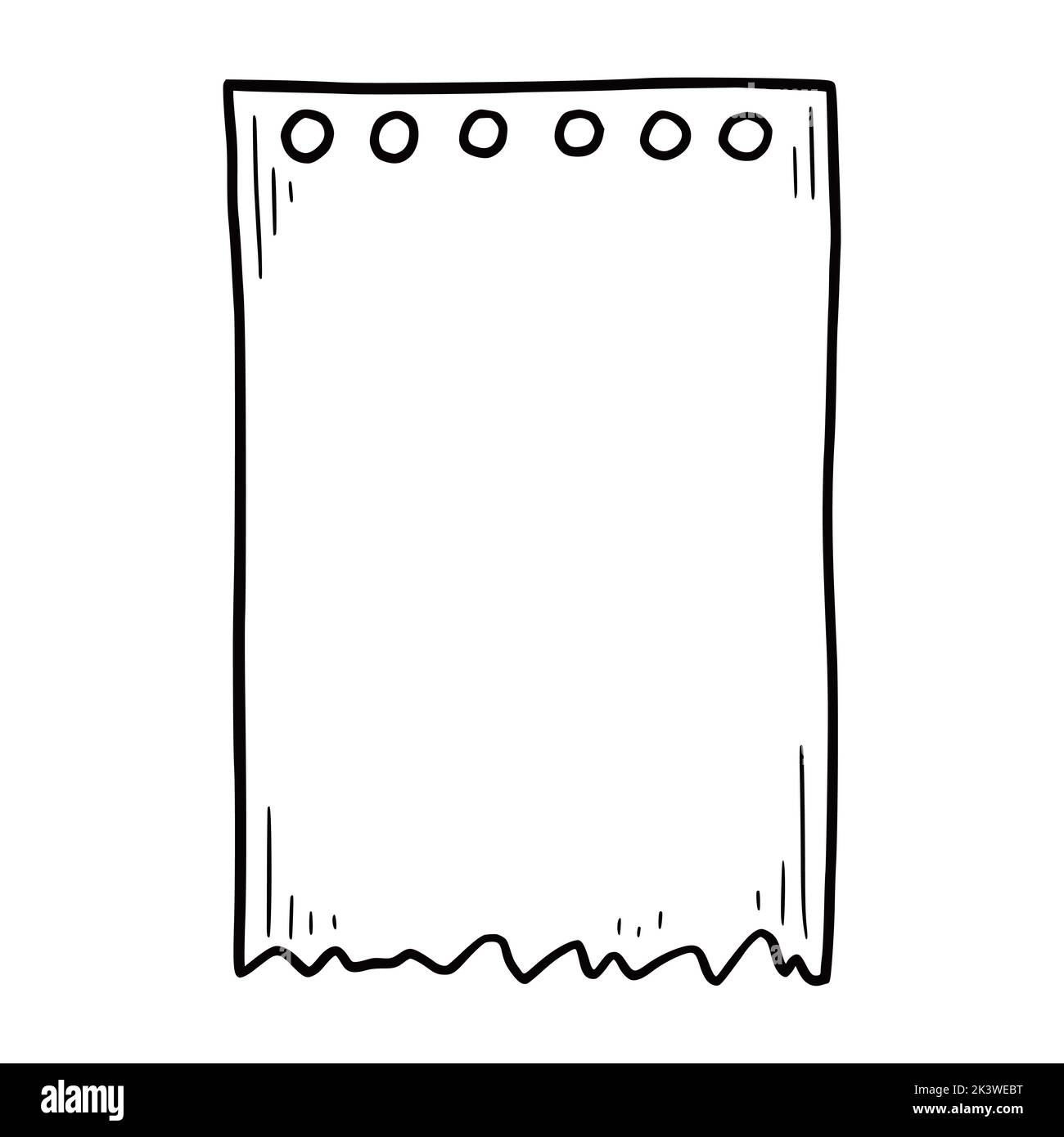 Hand drawn paper memo sticky. Doodle sketch style. Reminder paper ...