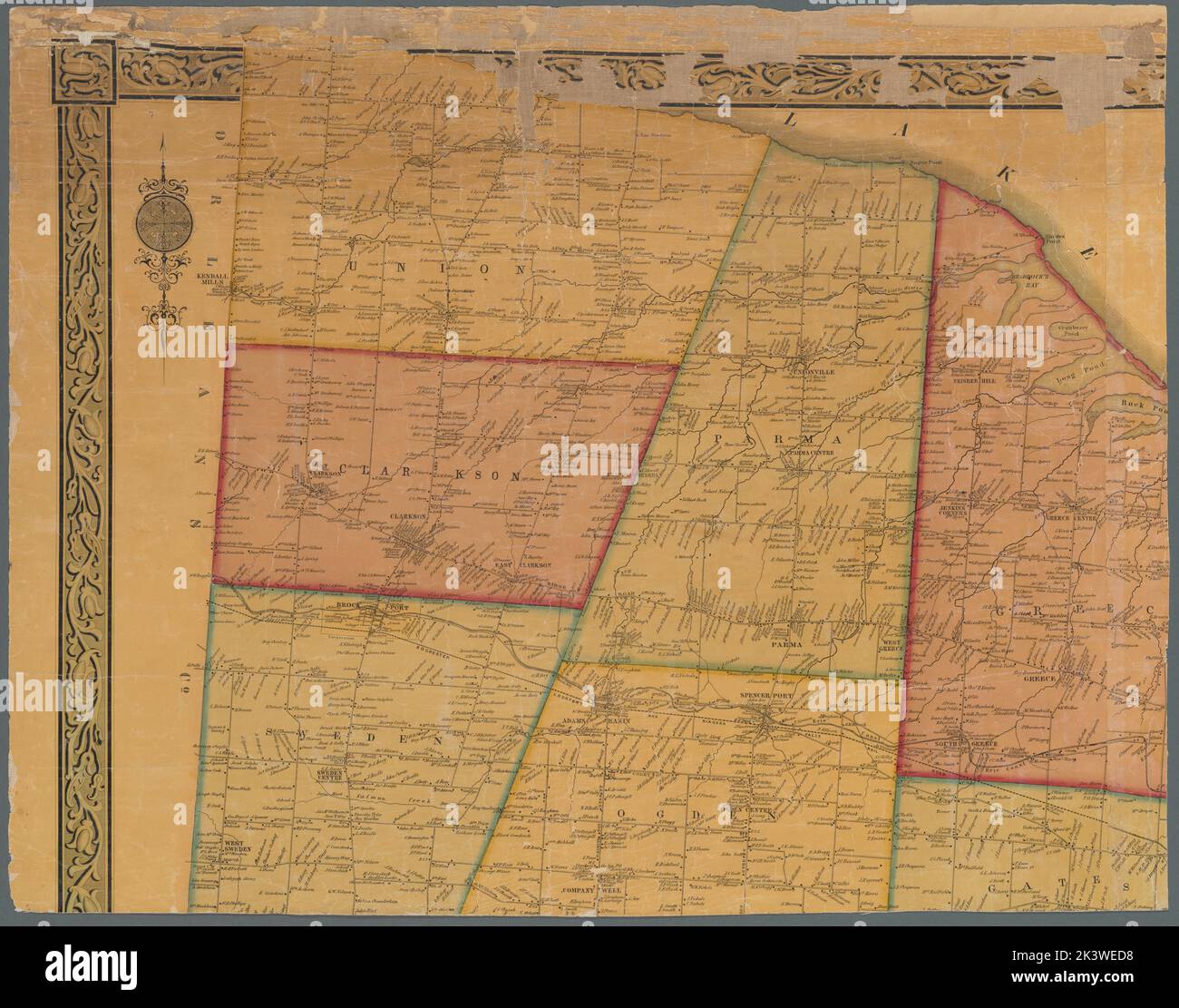 Map of Monroe County, New York Cartographic. Maps. 1852. Lionel Pincus ...