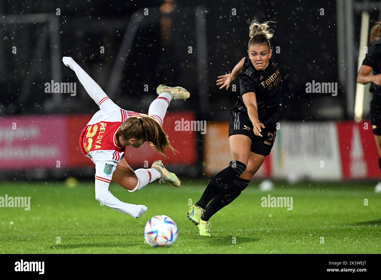 AMSTERDAM - (lr) Victoria Pelova of Ajax women, Laura Wienroither of ...