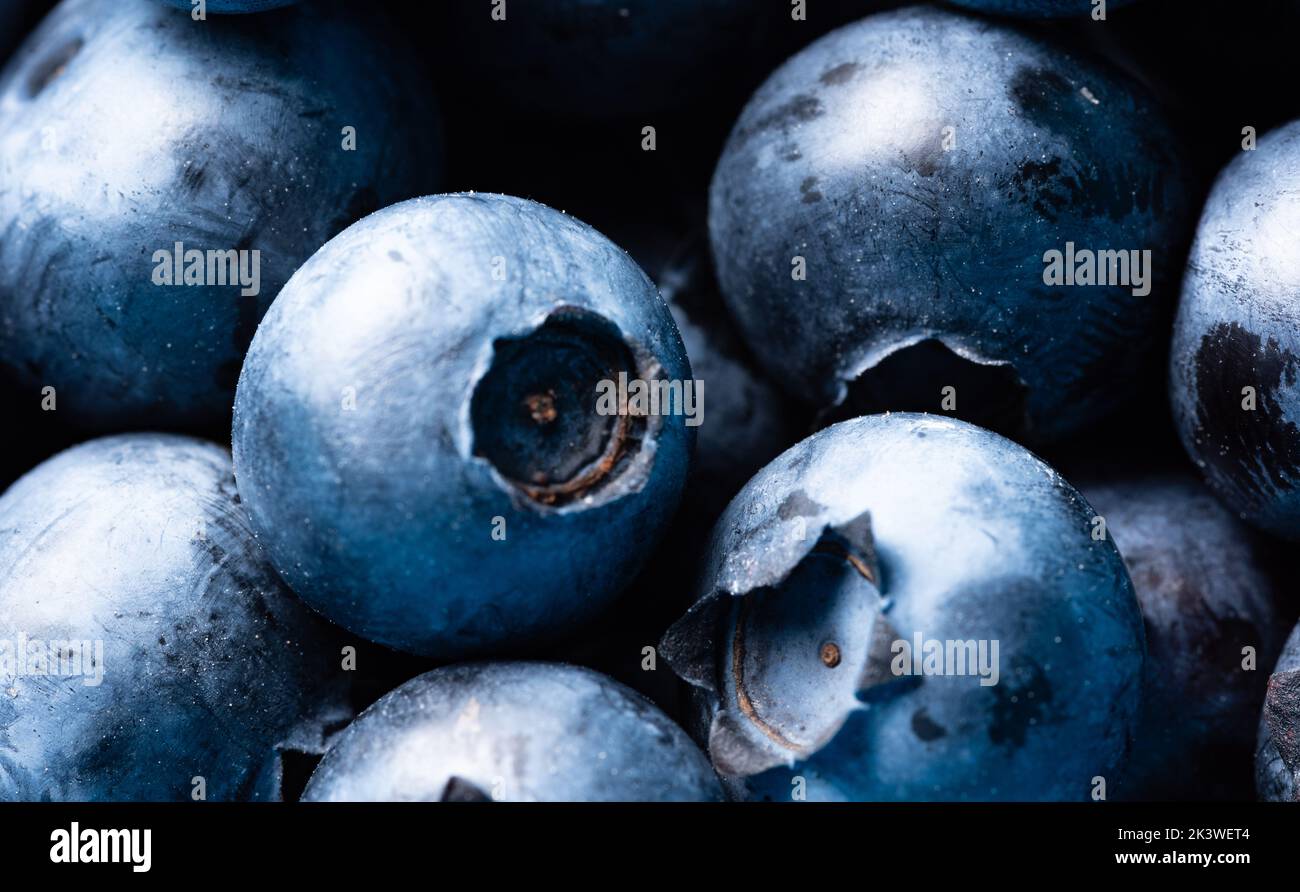 Blueberry fruit in close-up. Ripe fruit, blueberry berries isolated ...