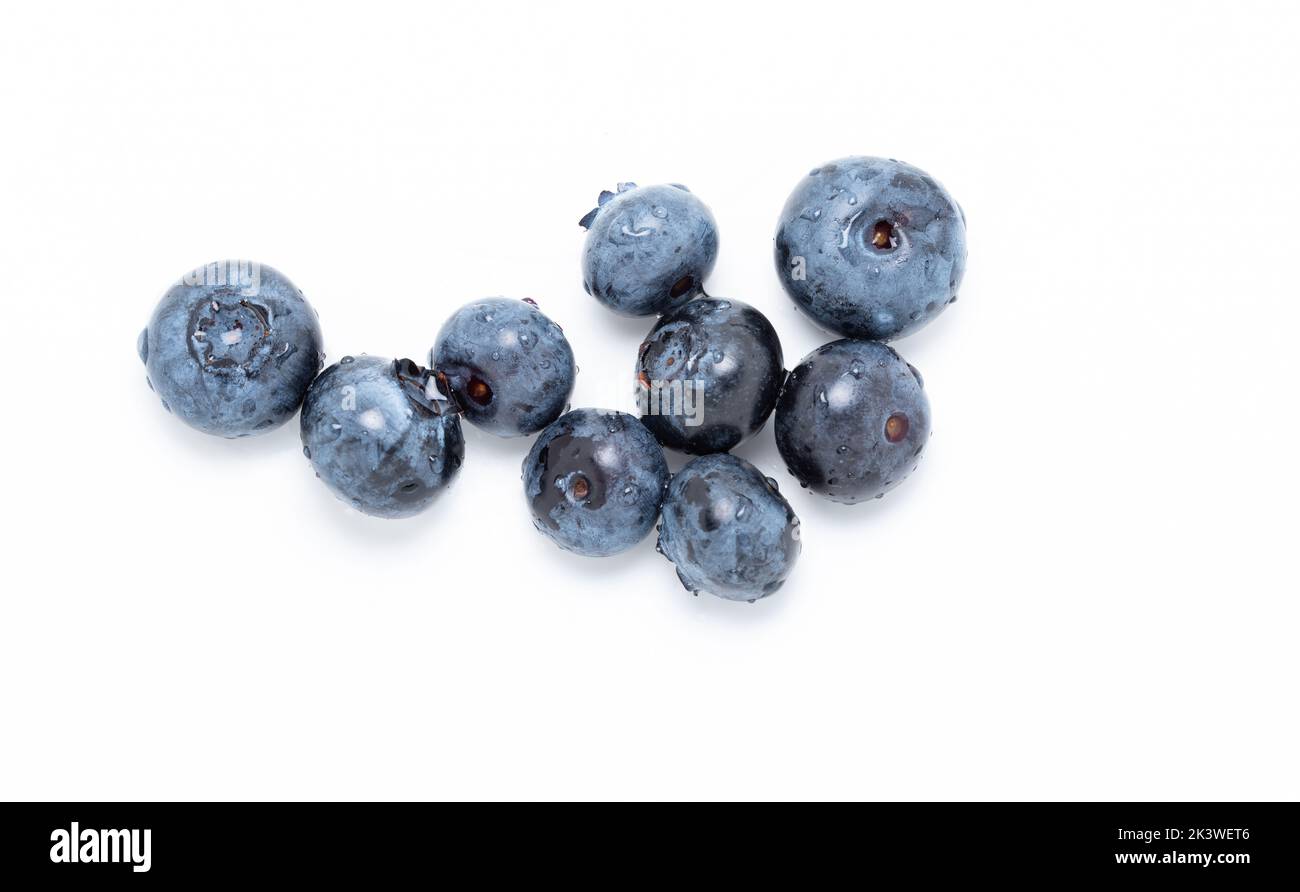 Blueberry fruit in close-up. Ripe fruit, blueberry berries isolated ...