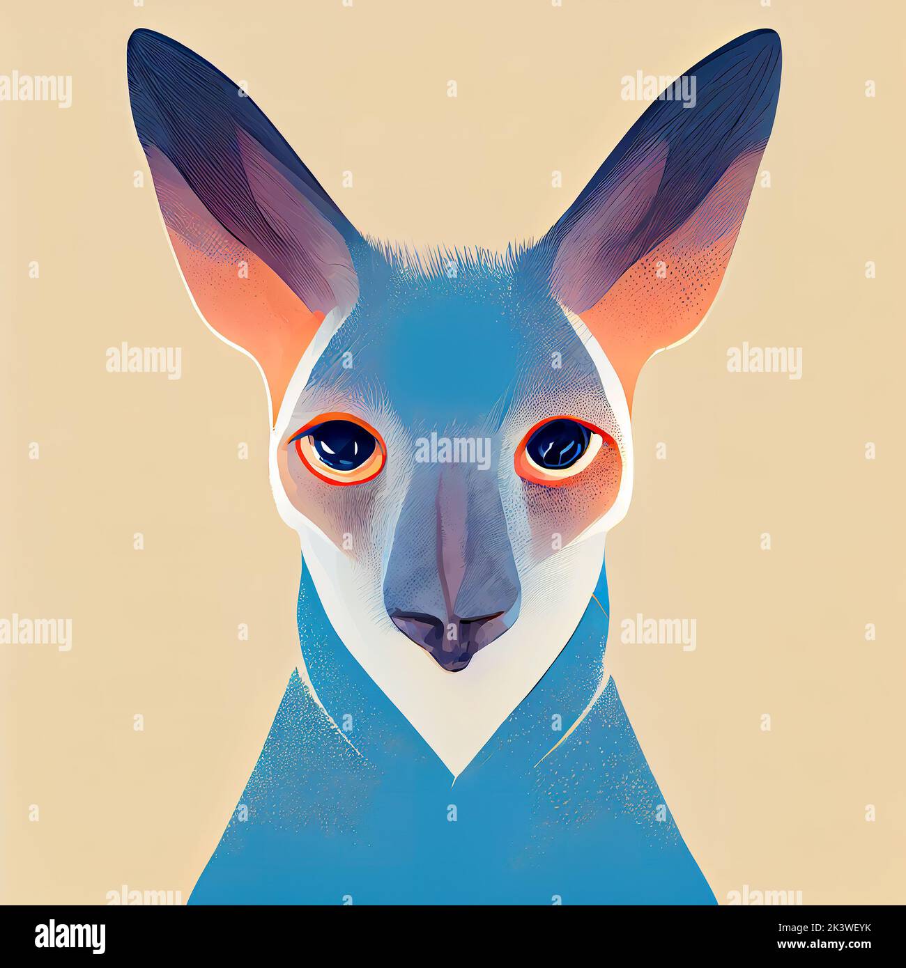 Portrait of a blue kangaroo. Digital illustration Stock Photo - Alamy