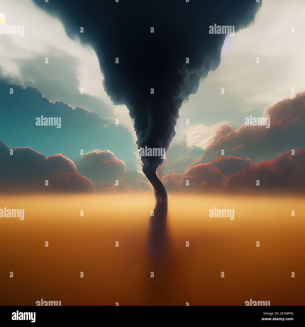 Dark whirlwind tornado. Rotating thunderstorm tornado. Dark tornado ...