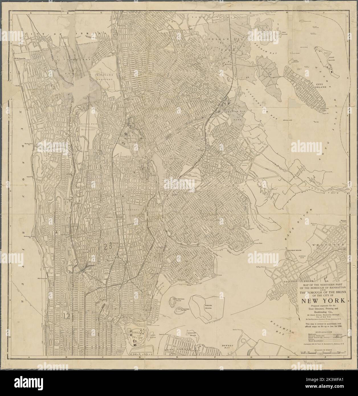 Map of the northern part of the Borough of Manhattan and the Borough of ...