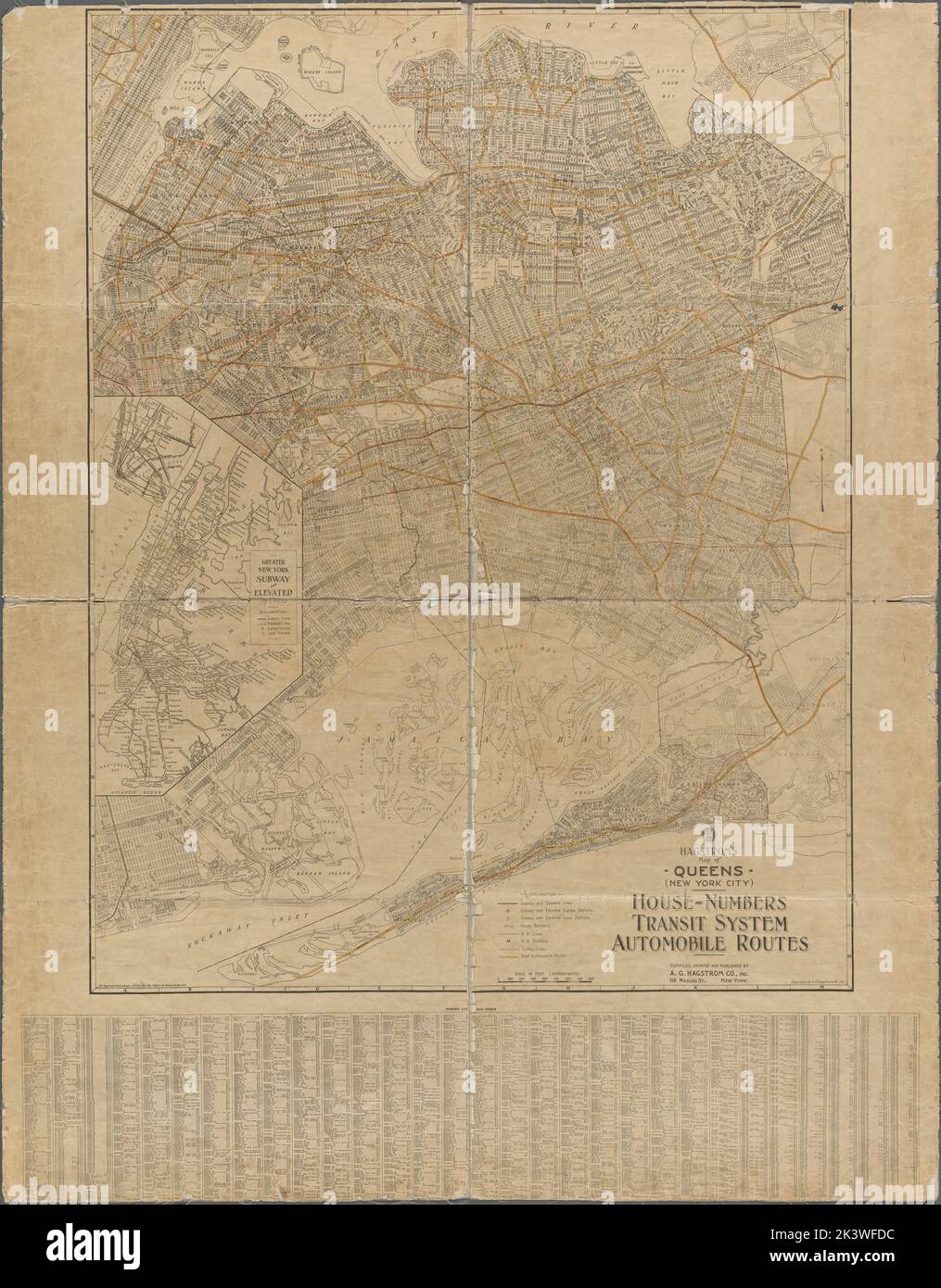 Hagstrom's Map of Queens, city of New York. House number and subway ... Hagstrom's Map of Queens, city of New York. House number and subway ...