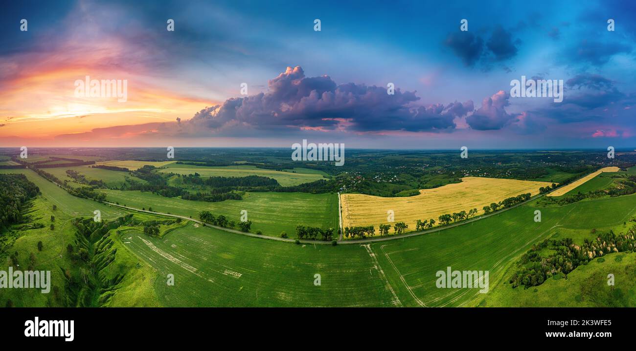 Rural summer sunset Stock Photo - Alamy