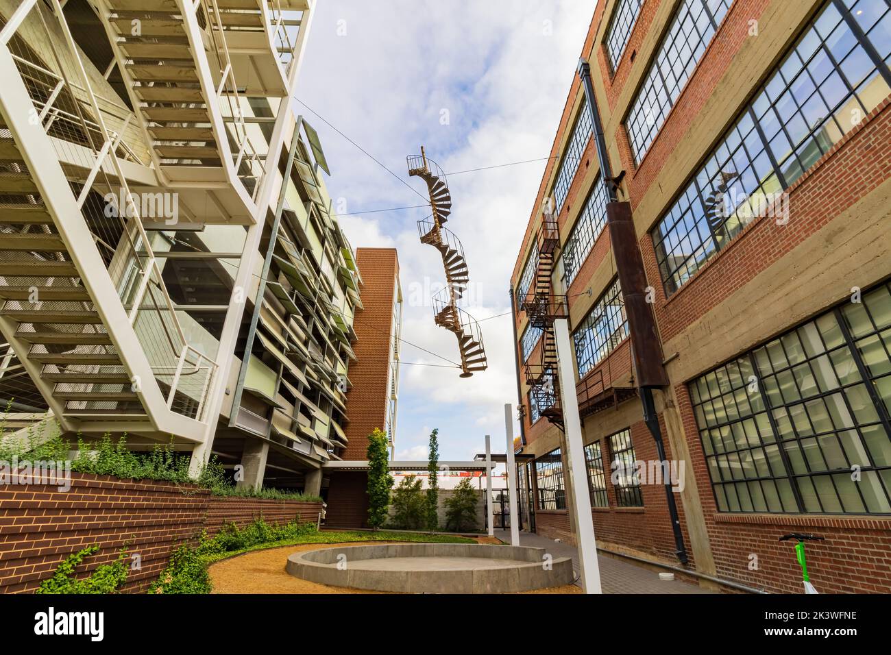Sunny view of the Architectural DNA, stair in the sky at Oklahoma Stock ...