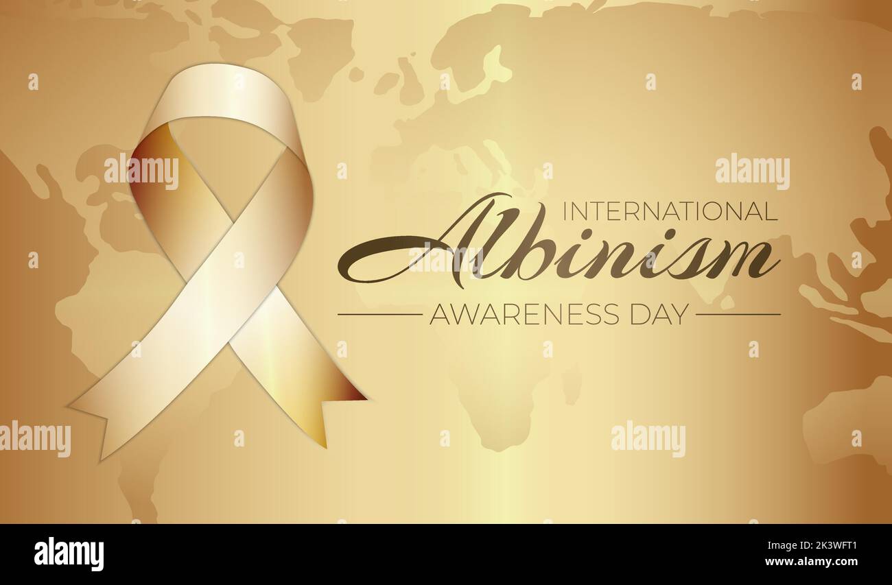 International Albinism Awareness Day Gold Ribbon Illustration ...
