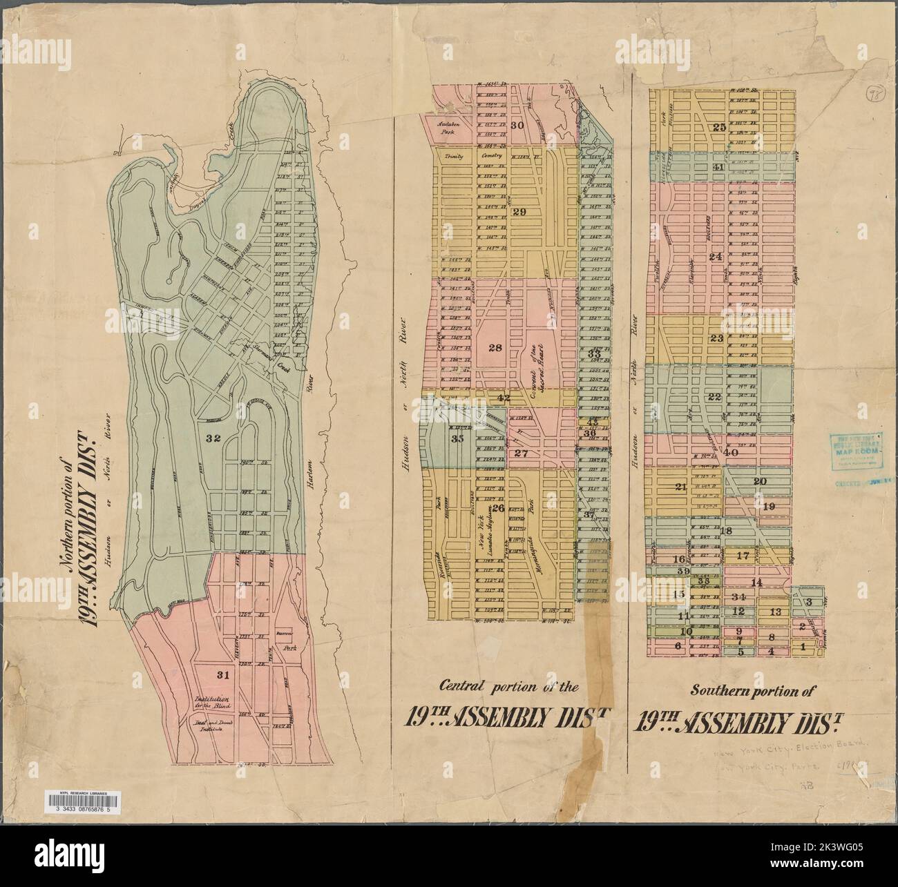 Map showing the 19th Assembly District Cartographic. Maps. 1906. Lionel ...