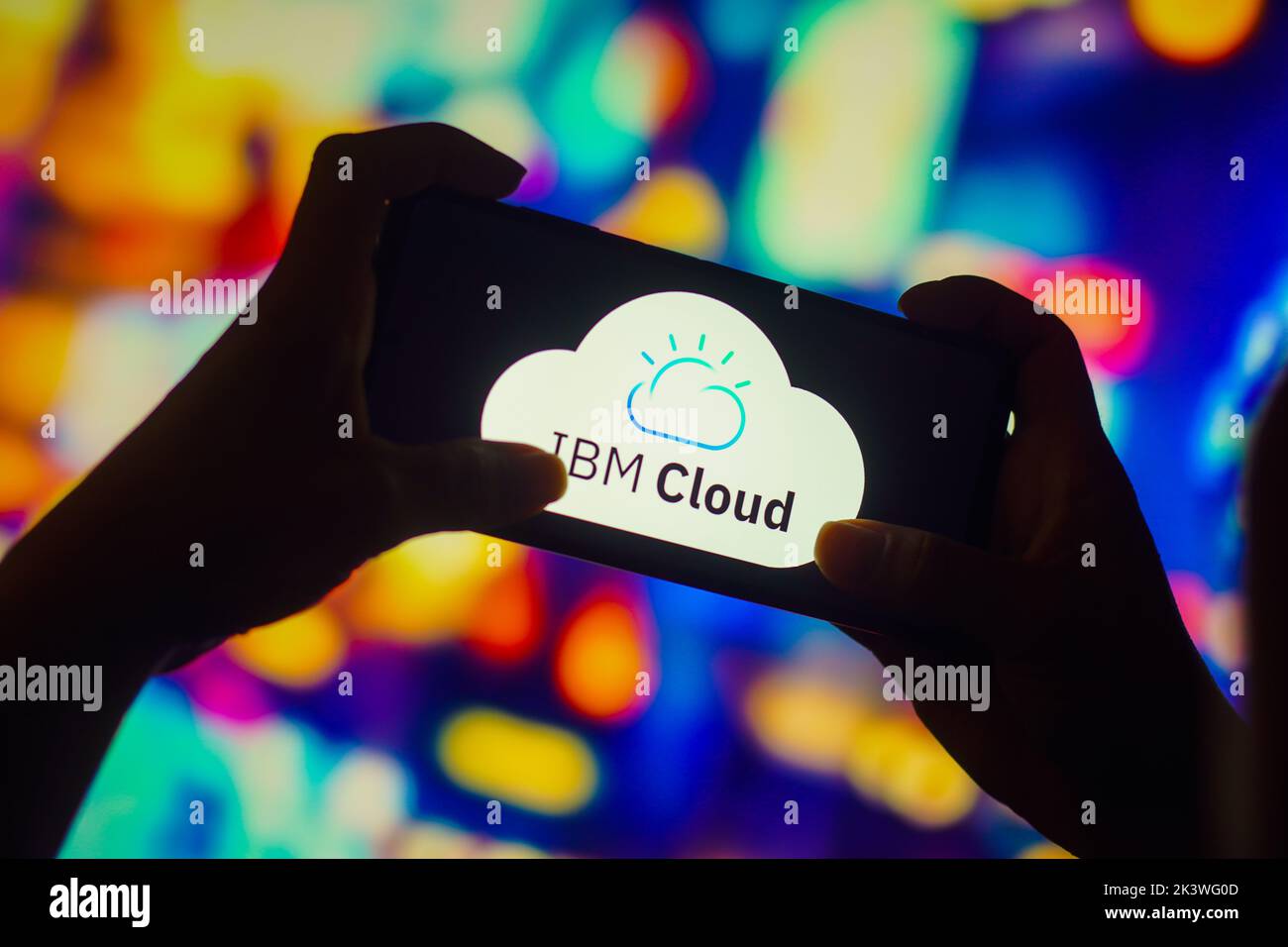 In this photo illustration, the IBM Cloud logo is seen displayed on a smartphone Stock Photo - Alamy