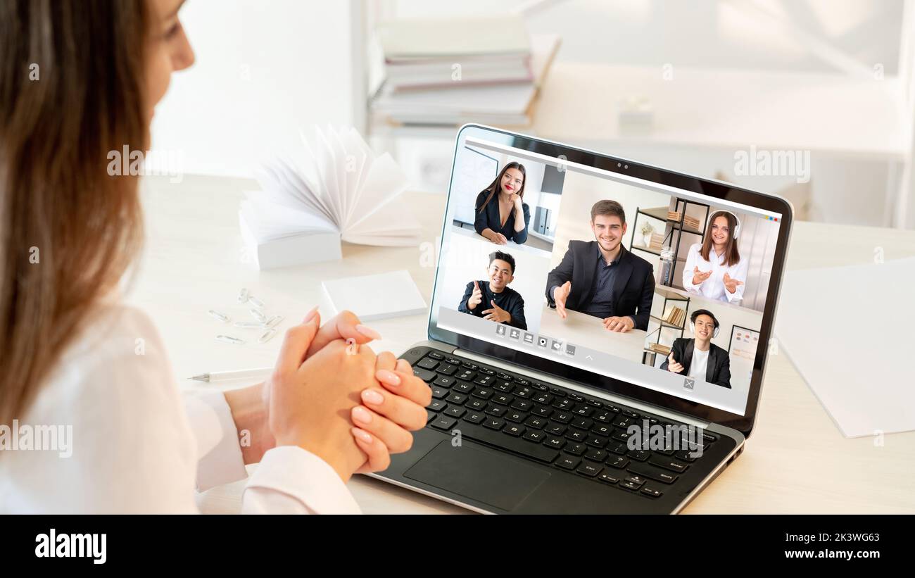 Video call. Virtual meeting. Online teamwork. Pandemic WFH. Ambitious ... Video call. Virtual meeting. Online teamwork. Pandemic WFH. Ambitious ...