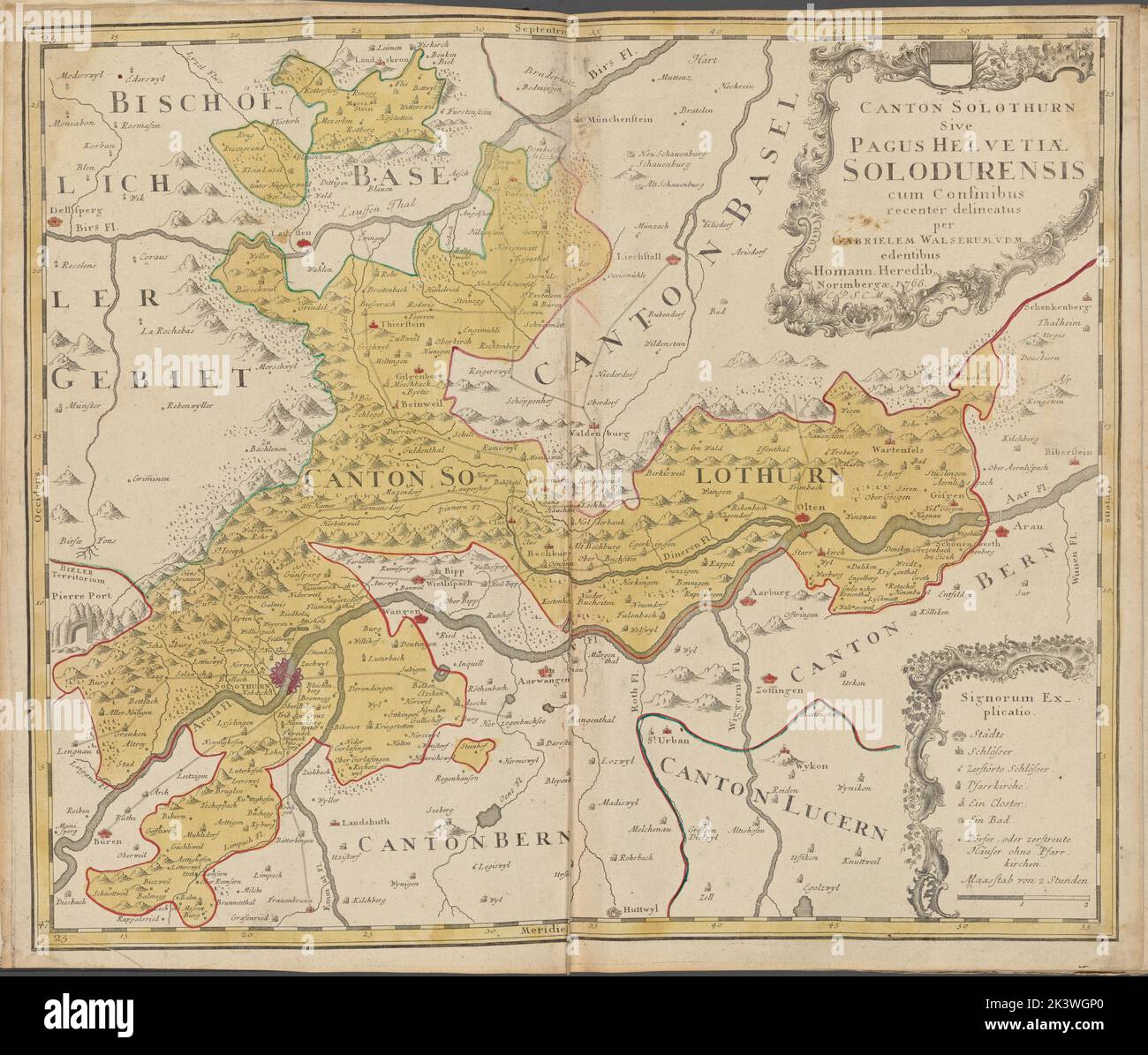 Canton Solothurn sive pagus Helvetiae Solodurensis cum confinibus ...