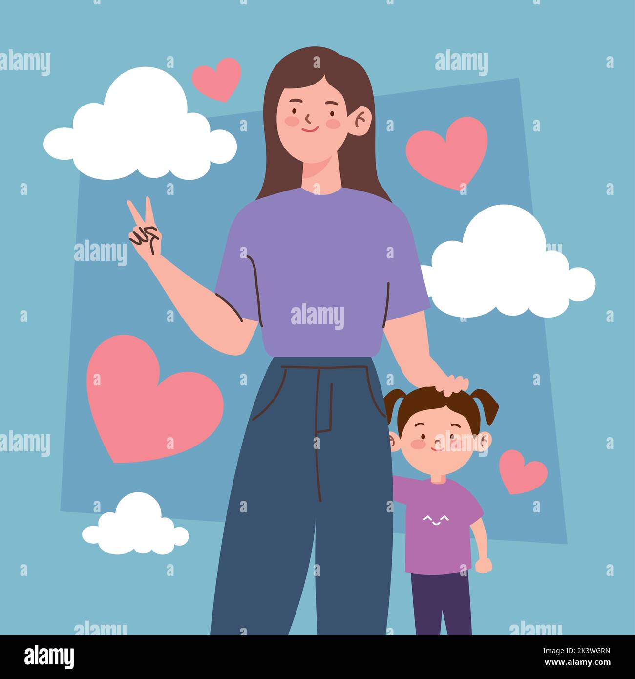 Korean Mom And Daughter Stock Vector Image And Art Alamy