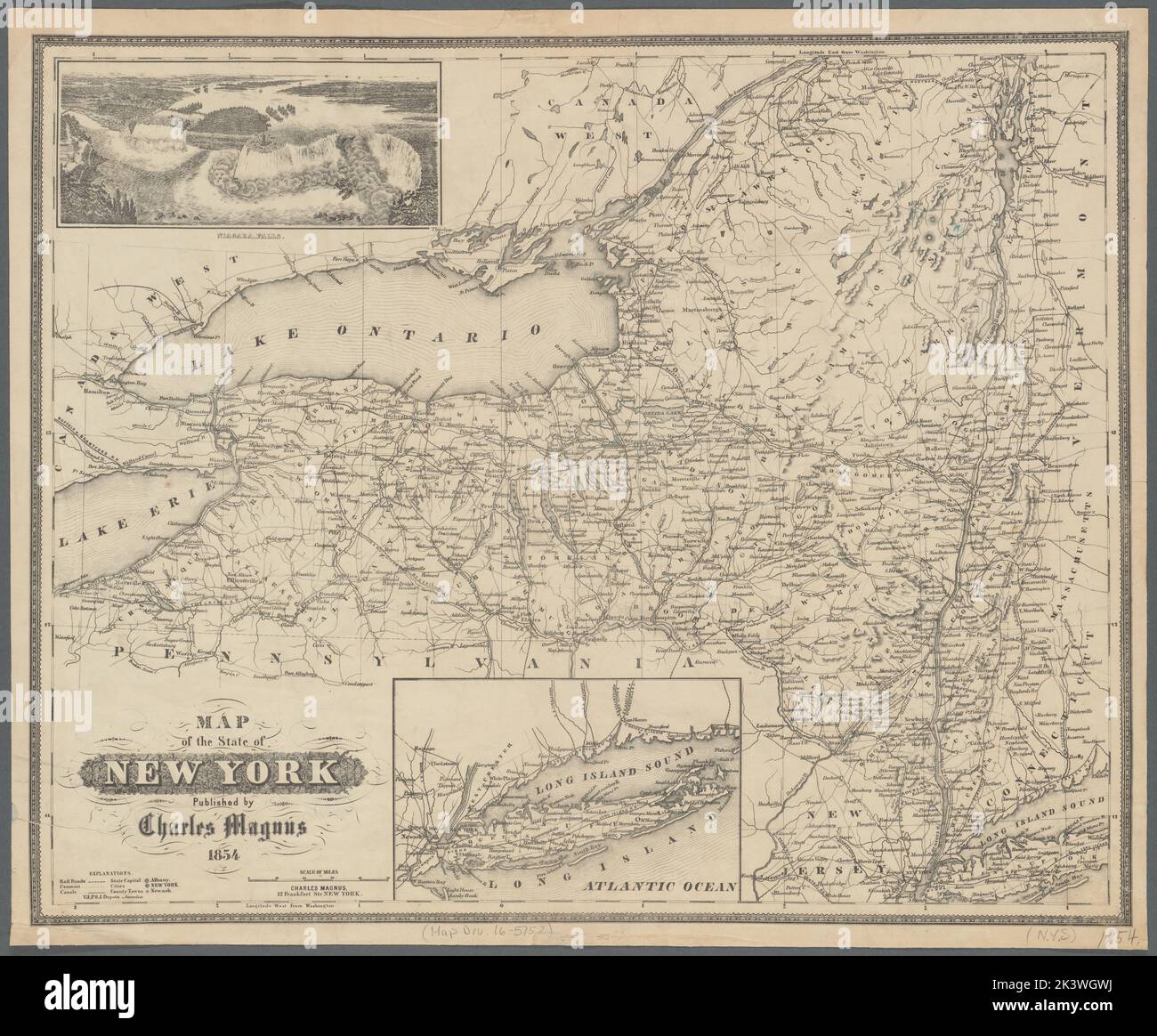 Map of the State of New York Cartographic. Maps. 1854. Lionel Pincus ...