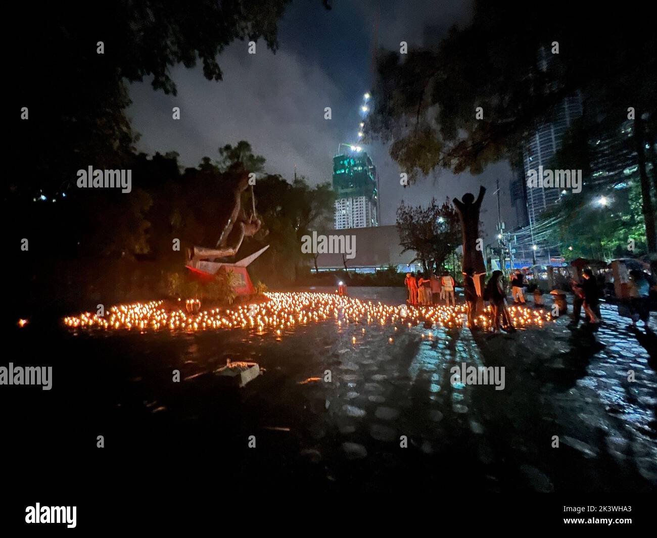 Around 3,000 candles representing the people who were brutally killed ...
