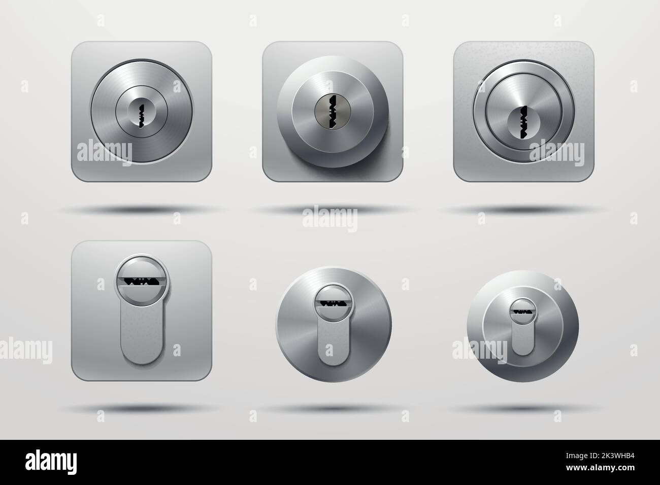 door locks in set isolated on white Stock Vector Image & Art - Alamy