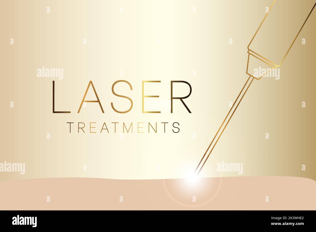 Laser Treatments Elegant Gold Background Banner Design Stock Vector ...
