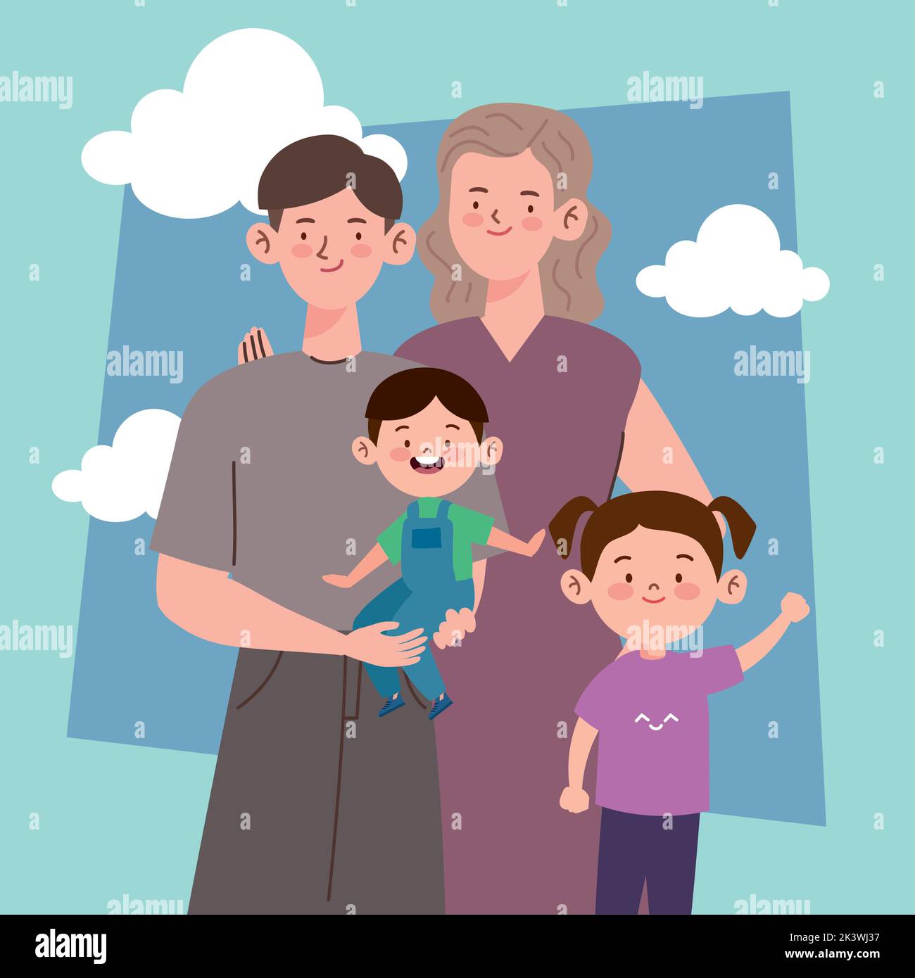korean family with clouds Stock Vector Image & Art - Alamy