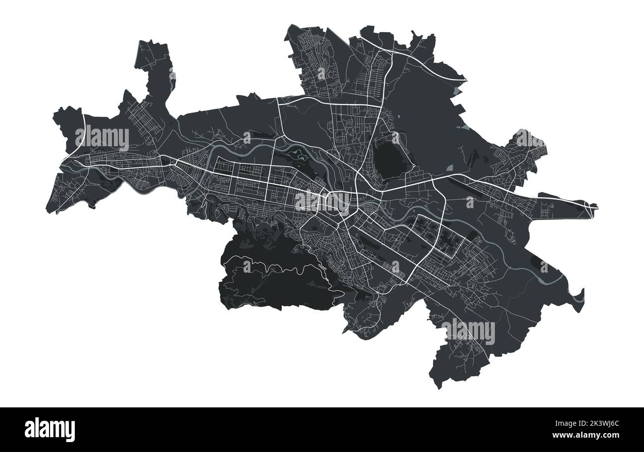 Skopje vector map. Detailed vector map of Skopje city administrative ...