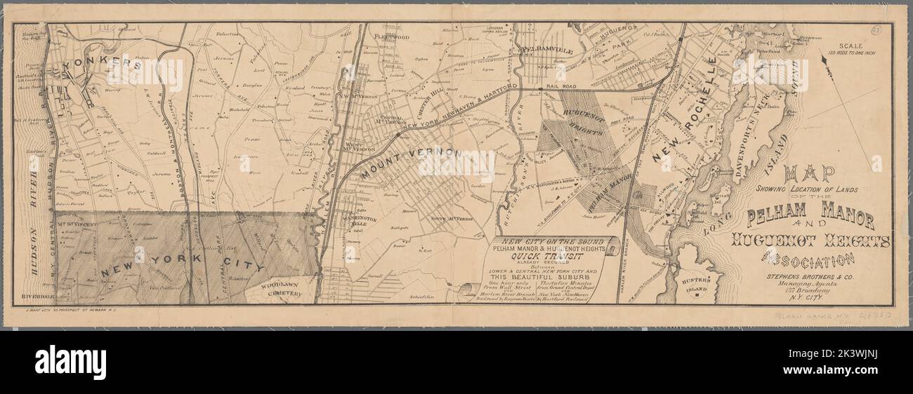 Map showing location of lands of the Pelham Manor and Huguenot Heights ...
