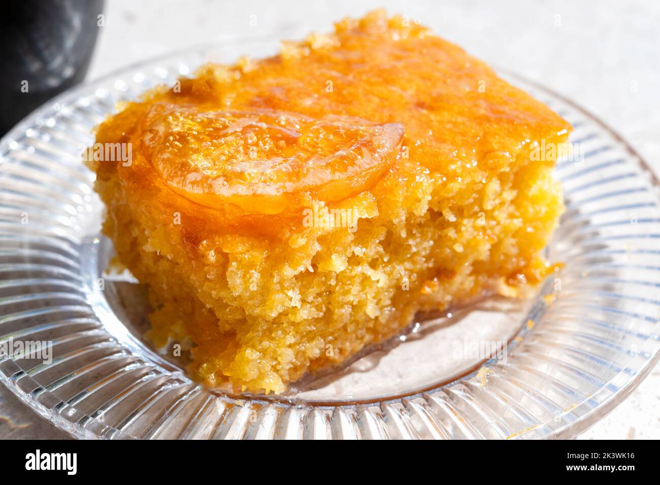 A serving or slice of Orange Pie. This is a Greek speciality known as ...