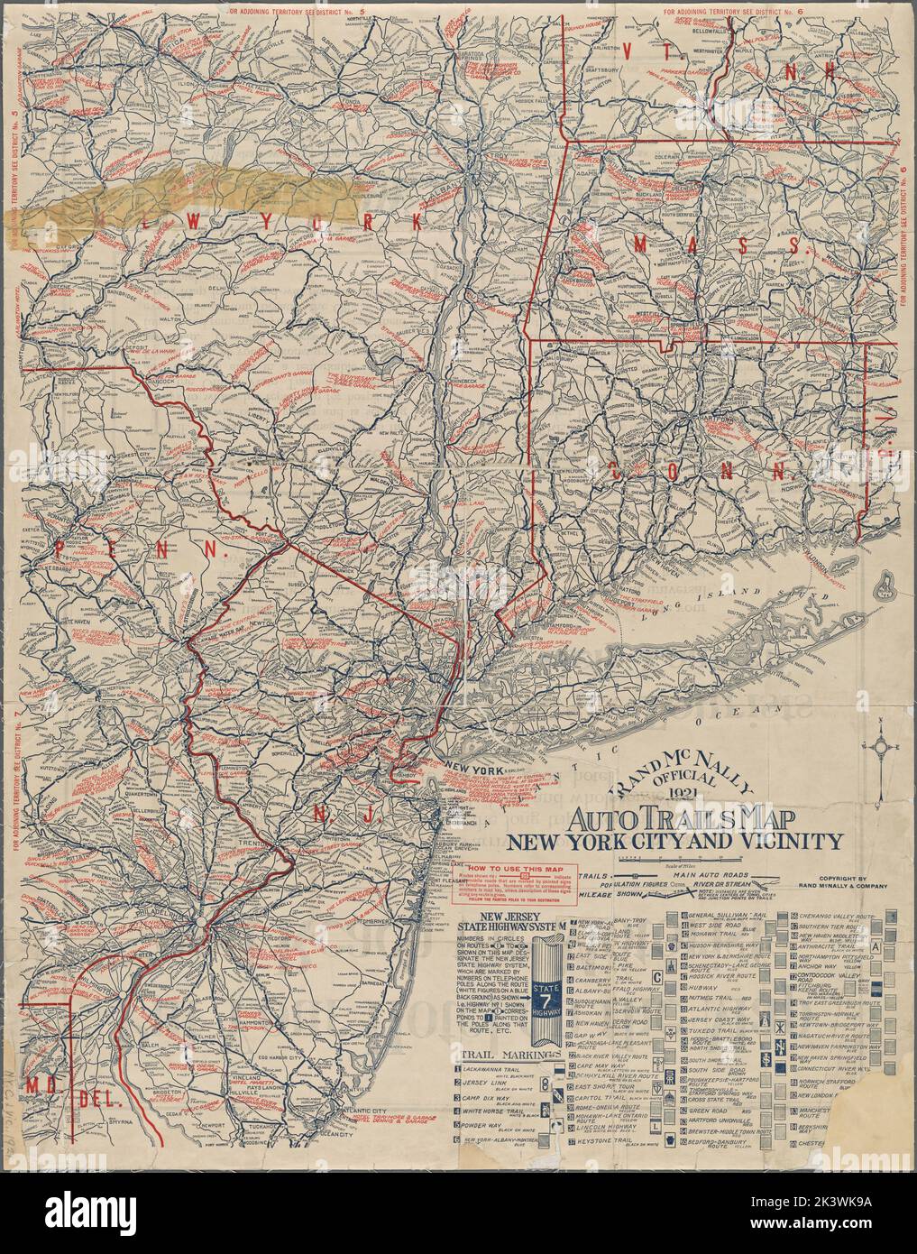 Official 1921 AutoTrailsMap , New York City, and vicinity. 1921 ...