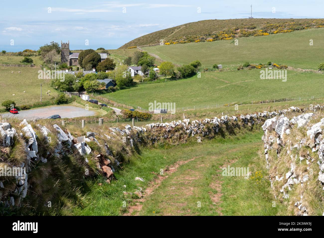 St John the Evangelist church at the top of Countisbury Hill in Devon ...