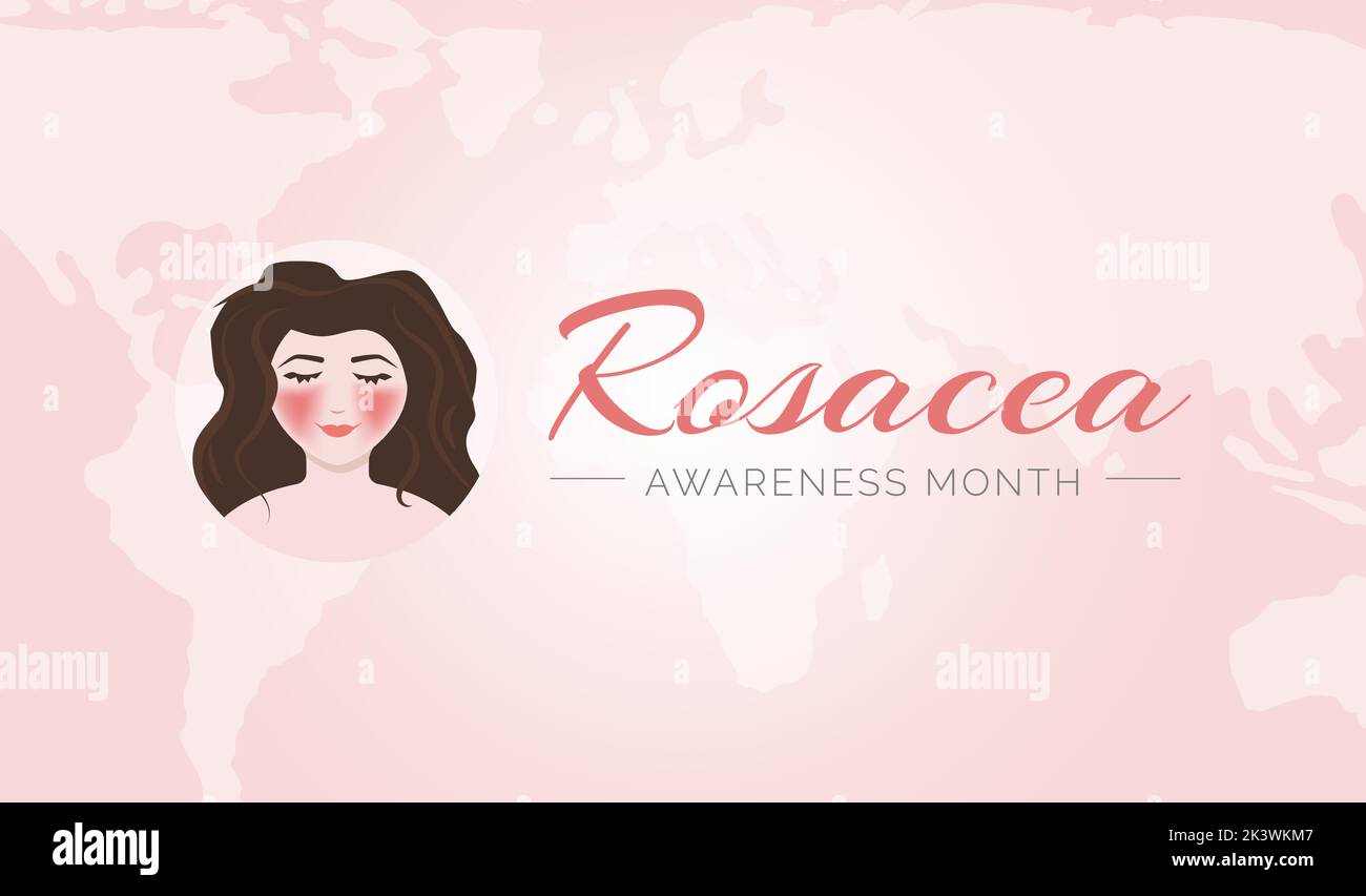 Pink Rosacea Awareness Month Background Illustration Stock Vector Image ...