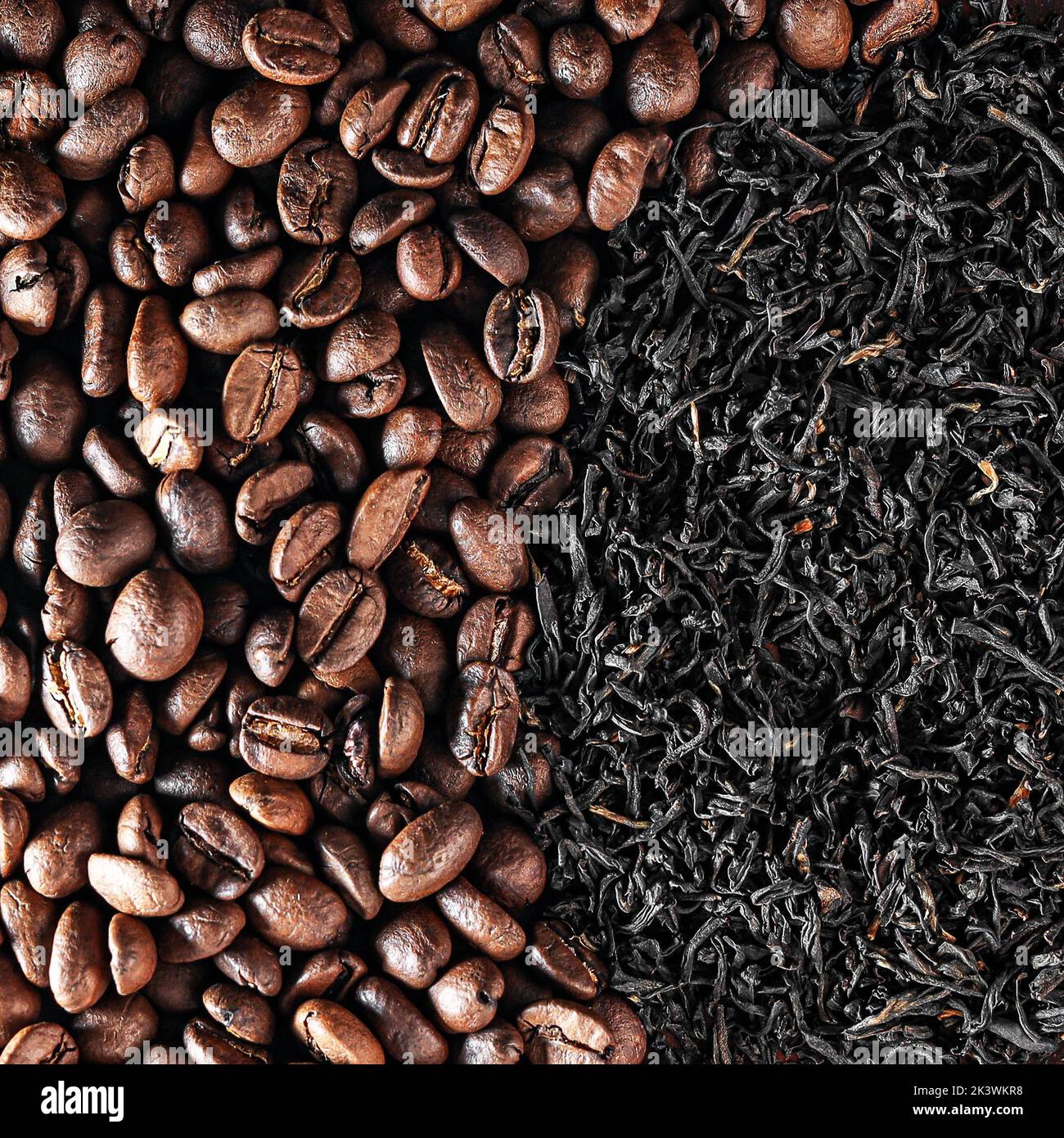 coffee vs. tea top view. choice of drink concept. tea or coffee? coffee ...