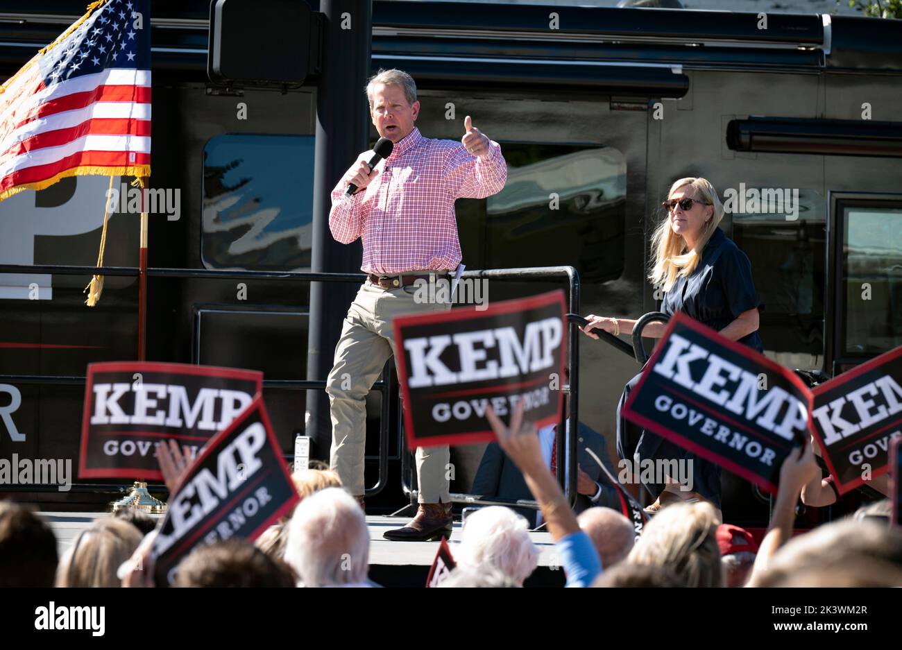 Alpharetta, Georgia, USA. 27th Sep, 2022. Republican Georgia Gov. BRIAN ...